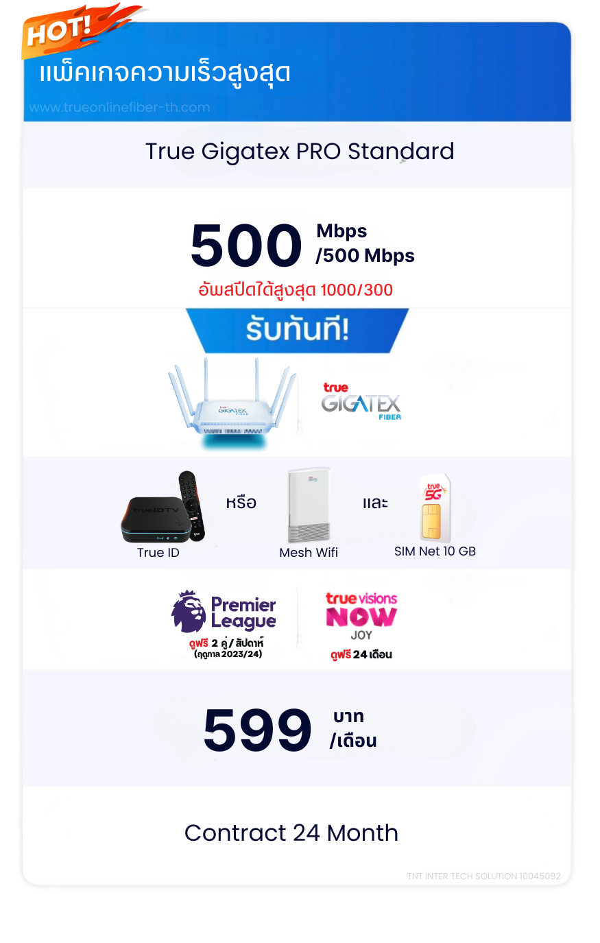True Online Fiber ติดเน็ตบ้านทรู – บริการติดเน็ตบ้านทรู