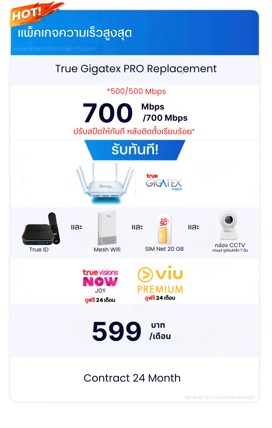 True Online Fiber ติดเน็ตบ้านทรู – บริการติดเน็ตบ้านทรู