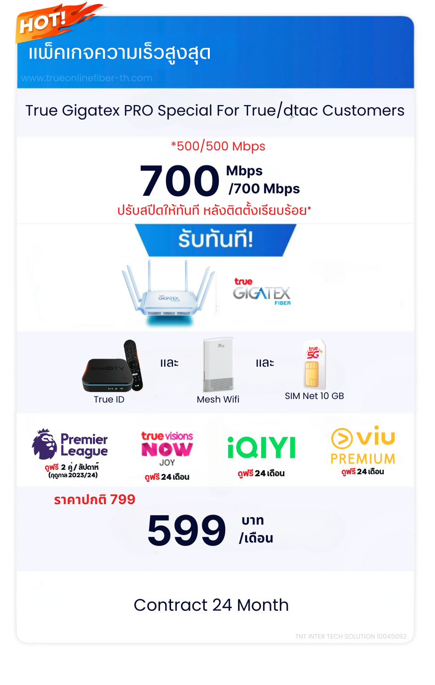 True Online Fiber ติดเน็ตบ้านทรู – บริการติดเน็ตบ้านทรู
