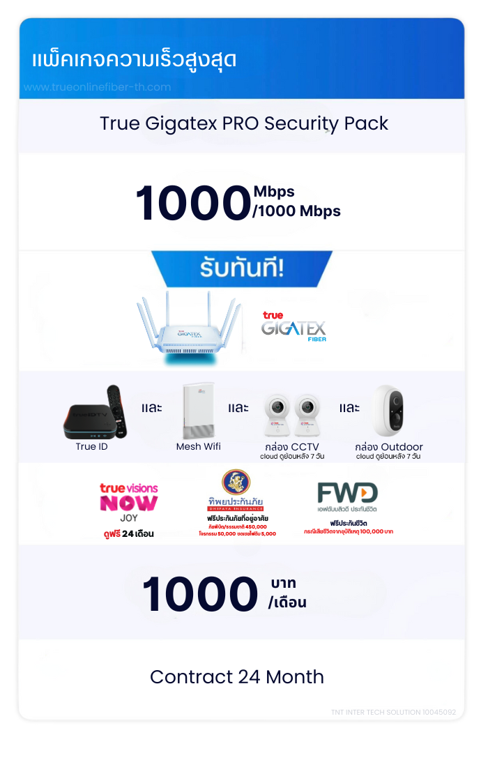 True Online Fiber ติดเน็ตบ้านทรู – บริการติดเน็ตบ้านทรู